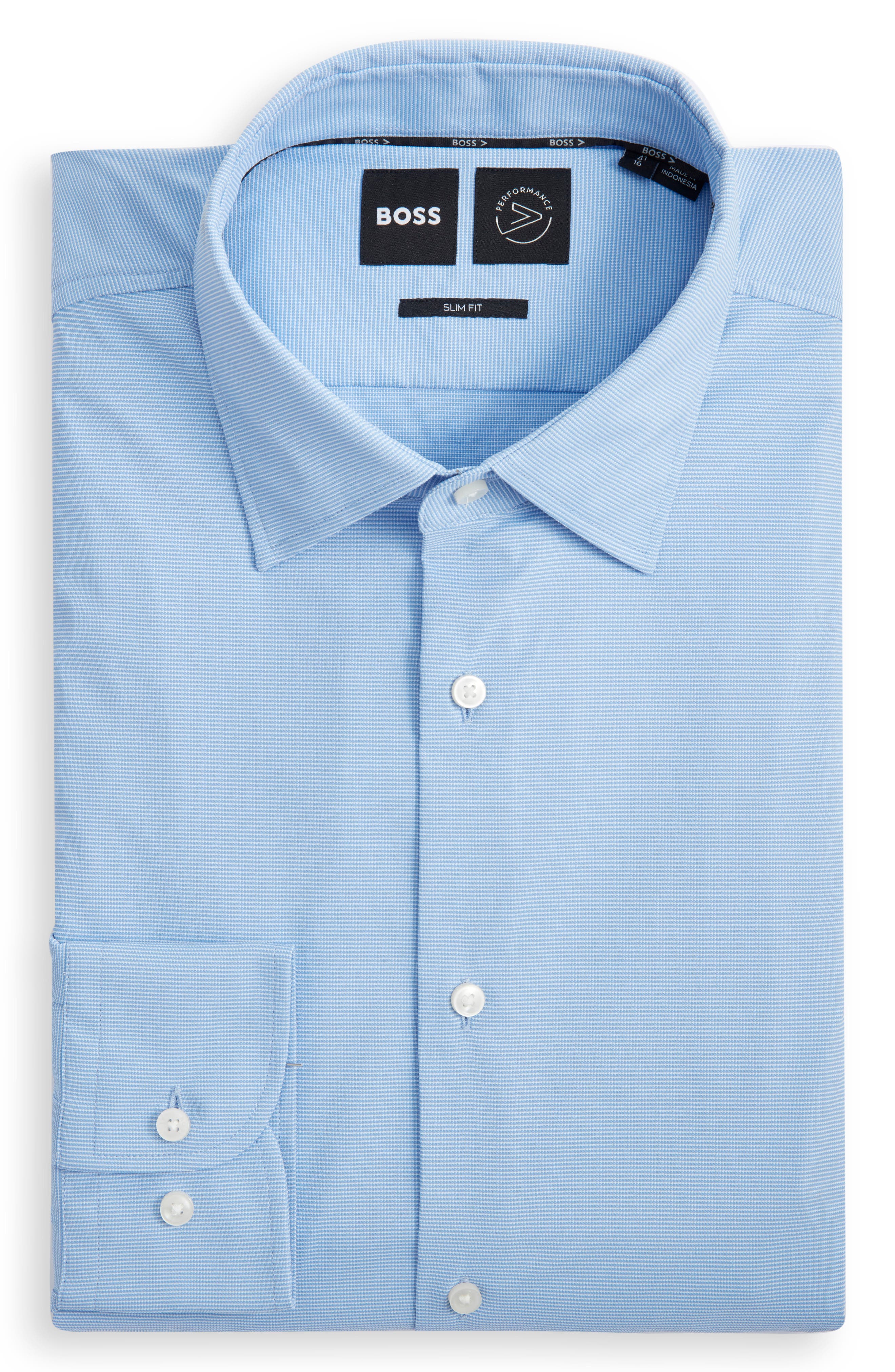 BOSS Hank Kent Slim Fit Performance Stretch Dress Shirt | Nordstrom