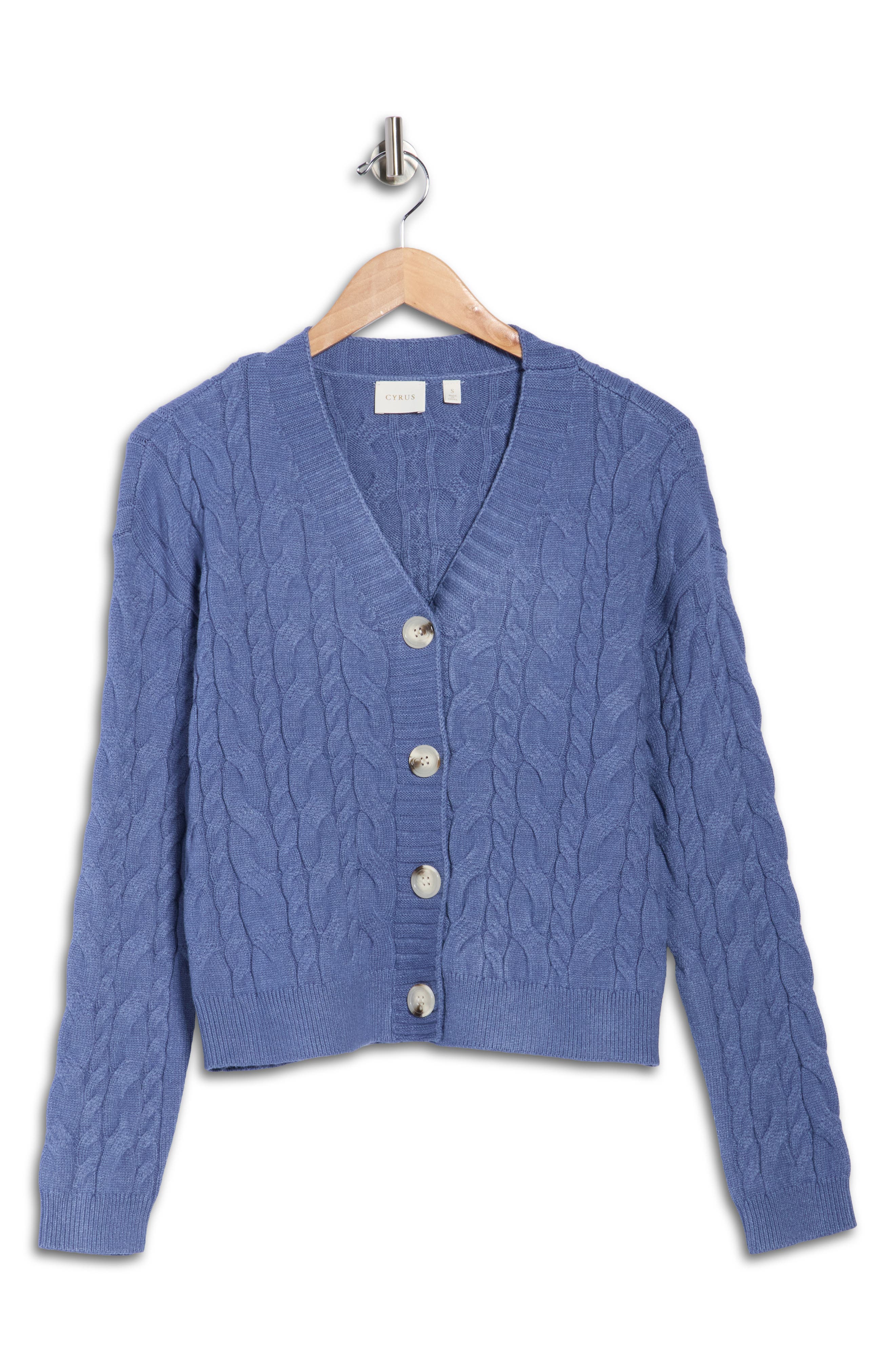 CYRUS Cable Knit Crop Cardigan | Nordstromrack