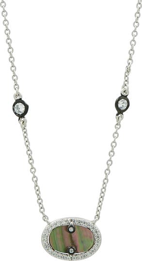 FREIDA ROTHMAN Frieda Rothman Color Theory Pavé Oval Pendant Necklace ...