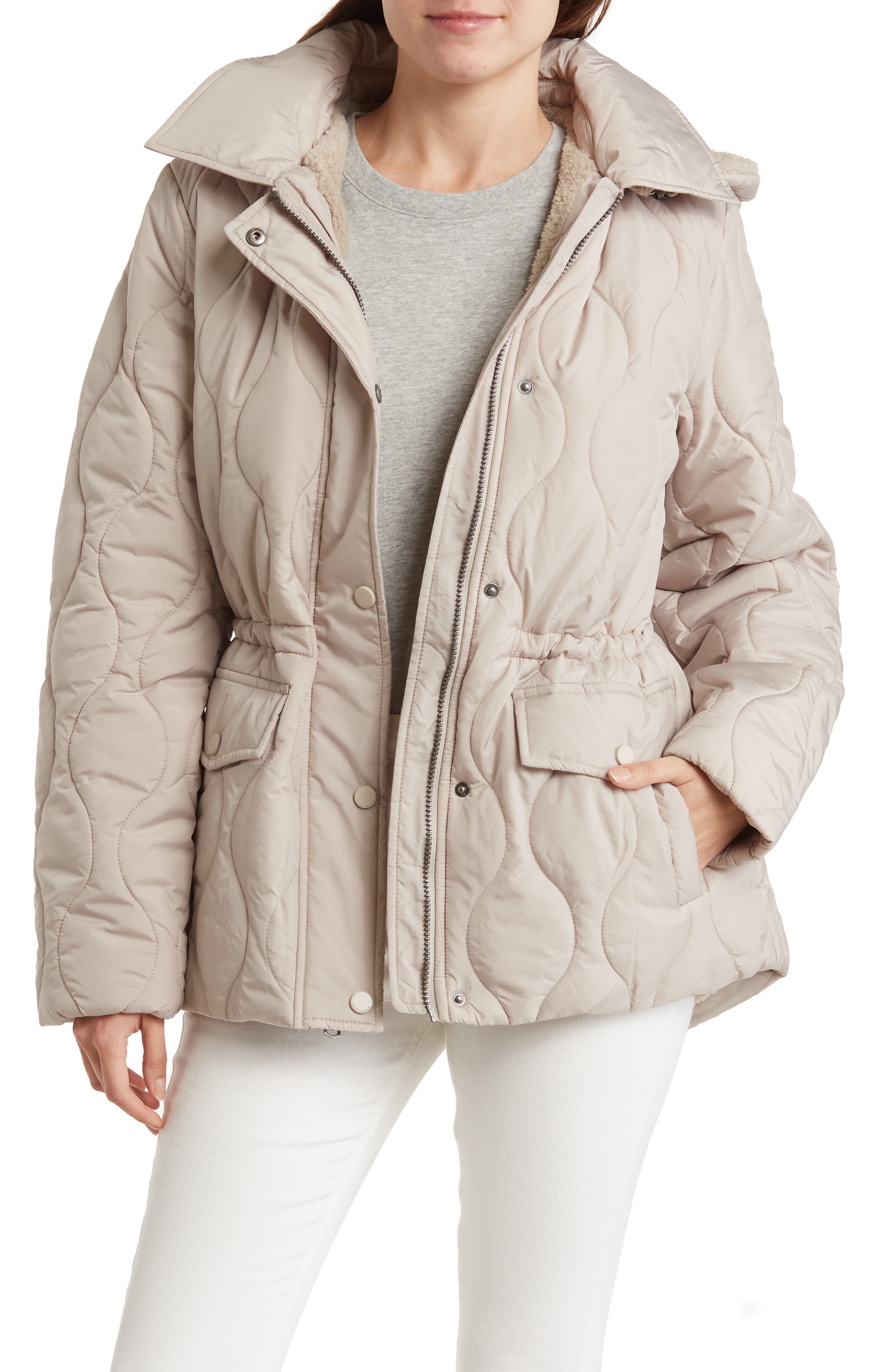 Lucky Brand Faux Fur Lined Onion Quilted Jacket | Nordstromrack
