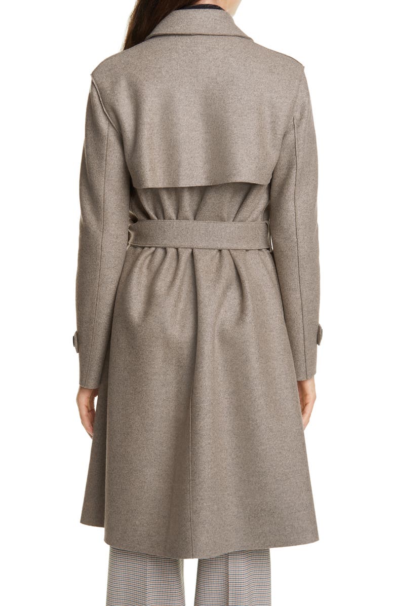 Harris Wharf London Pressed Wool Double Breasted Trench Coat ...