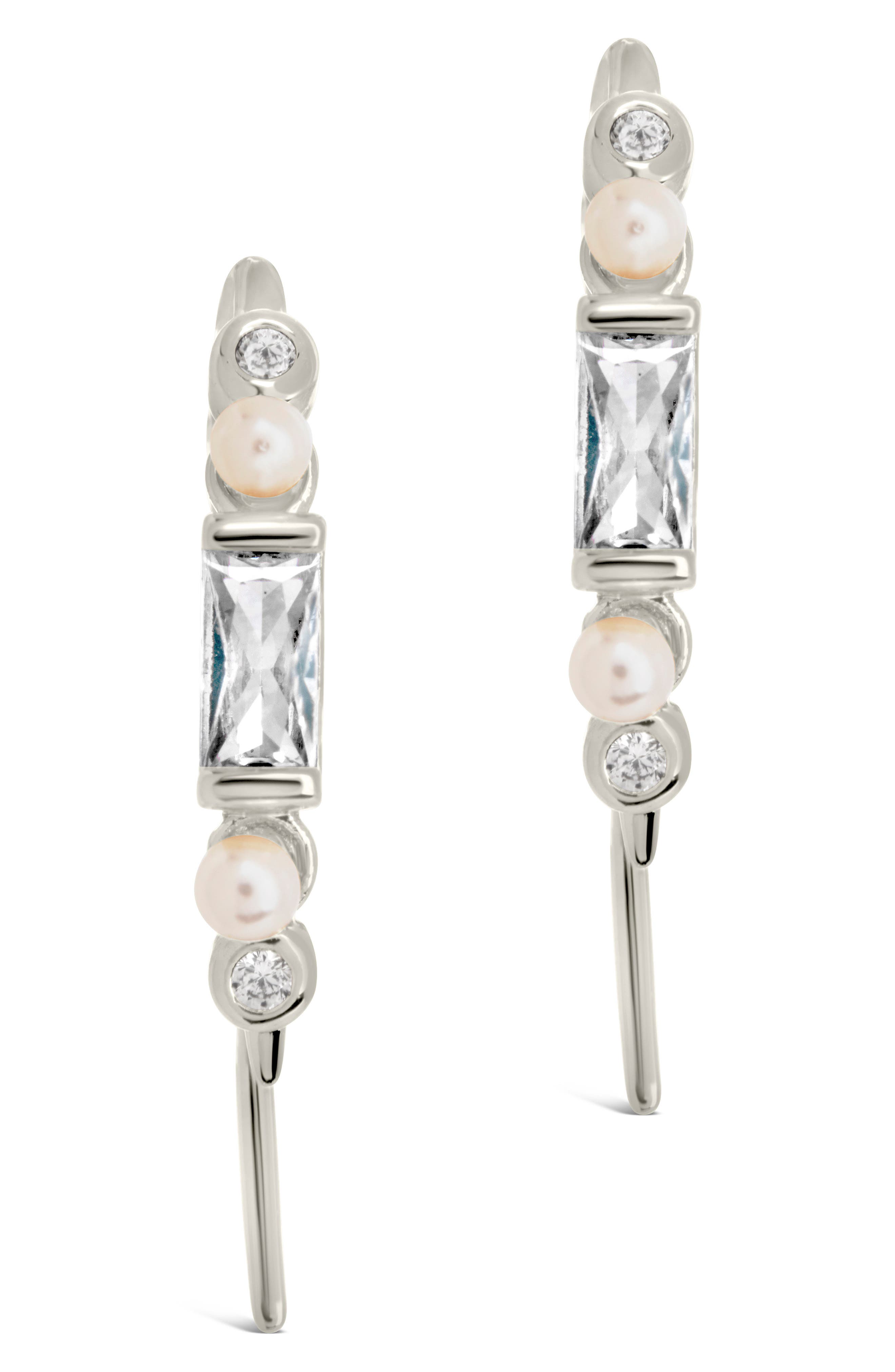 Sterling Forever Nadia Cubic Zirconia & Imitation Pearl Threader ...