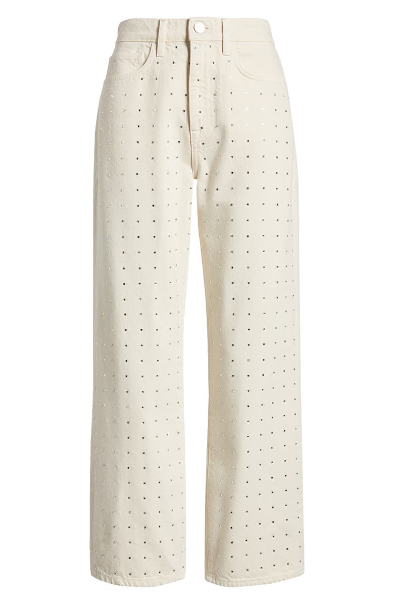 FRAME Le Jane Rhinestone High Waist Crop Wide Leg Jeans | Nordstromrack