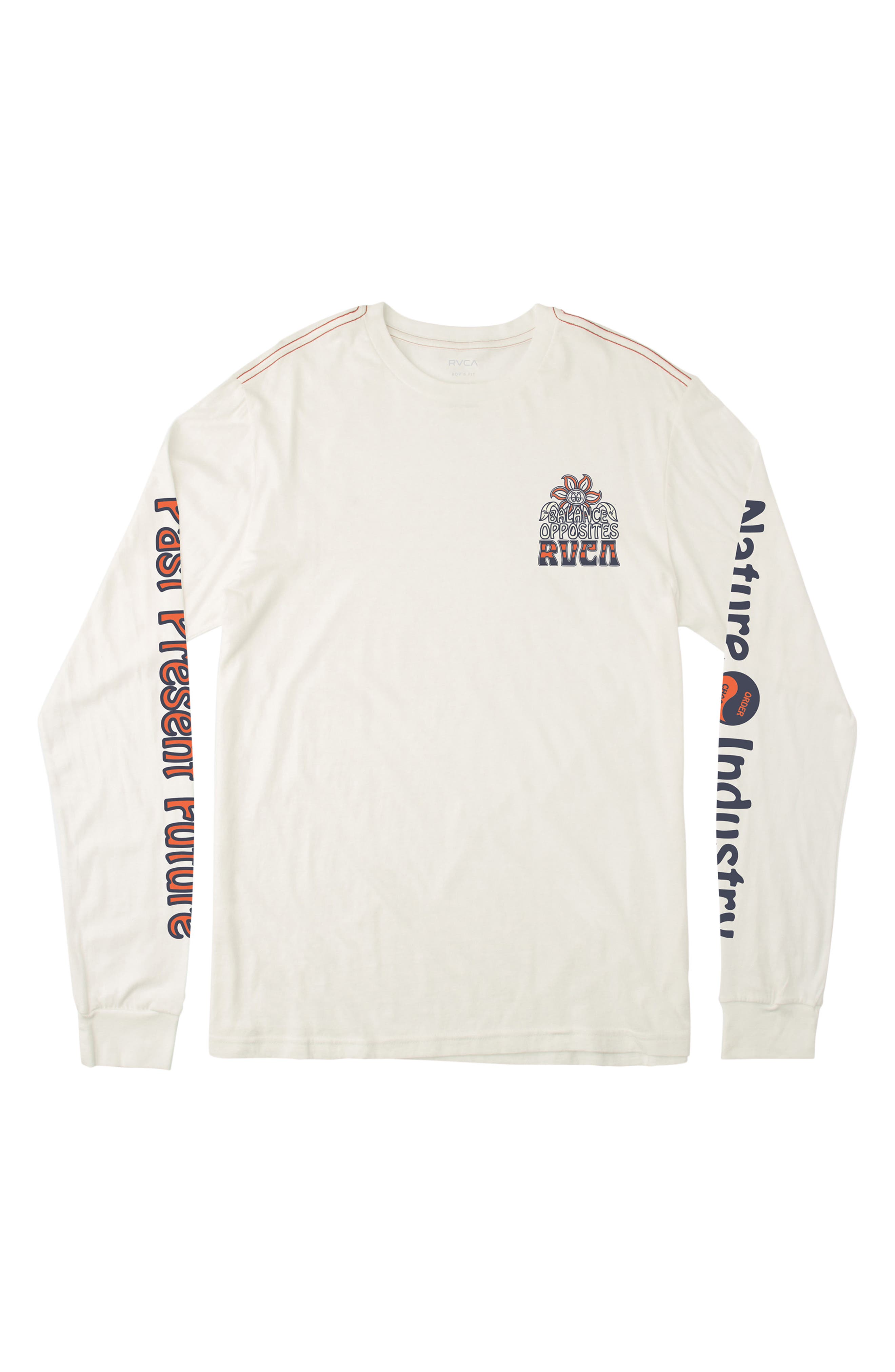 RVCA Kids' Positive Growth Long Sleeve Cotton Graphic T-Shirt ...