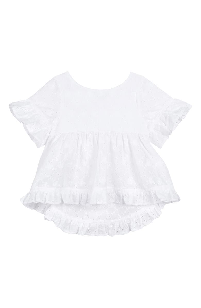 Pastourelle by Pippa & Julie Eyelet Ruffle Top & Floral Leggings Set ...