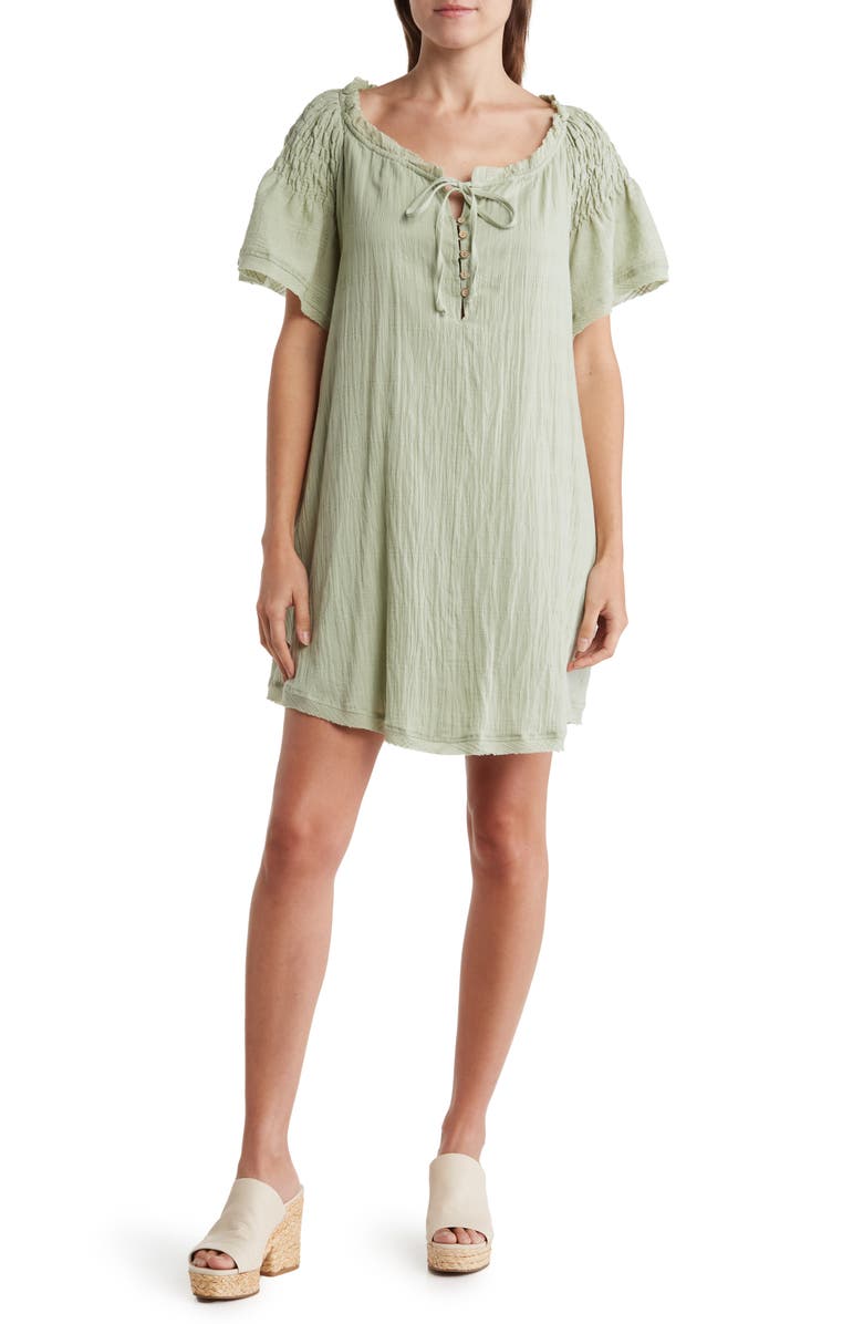 WISHLIST Jacquard Check Cotton Minidress | Nordstromrack