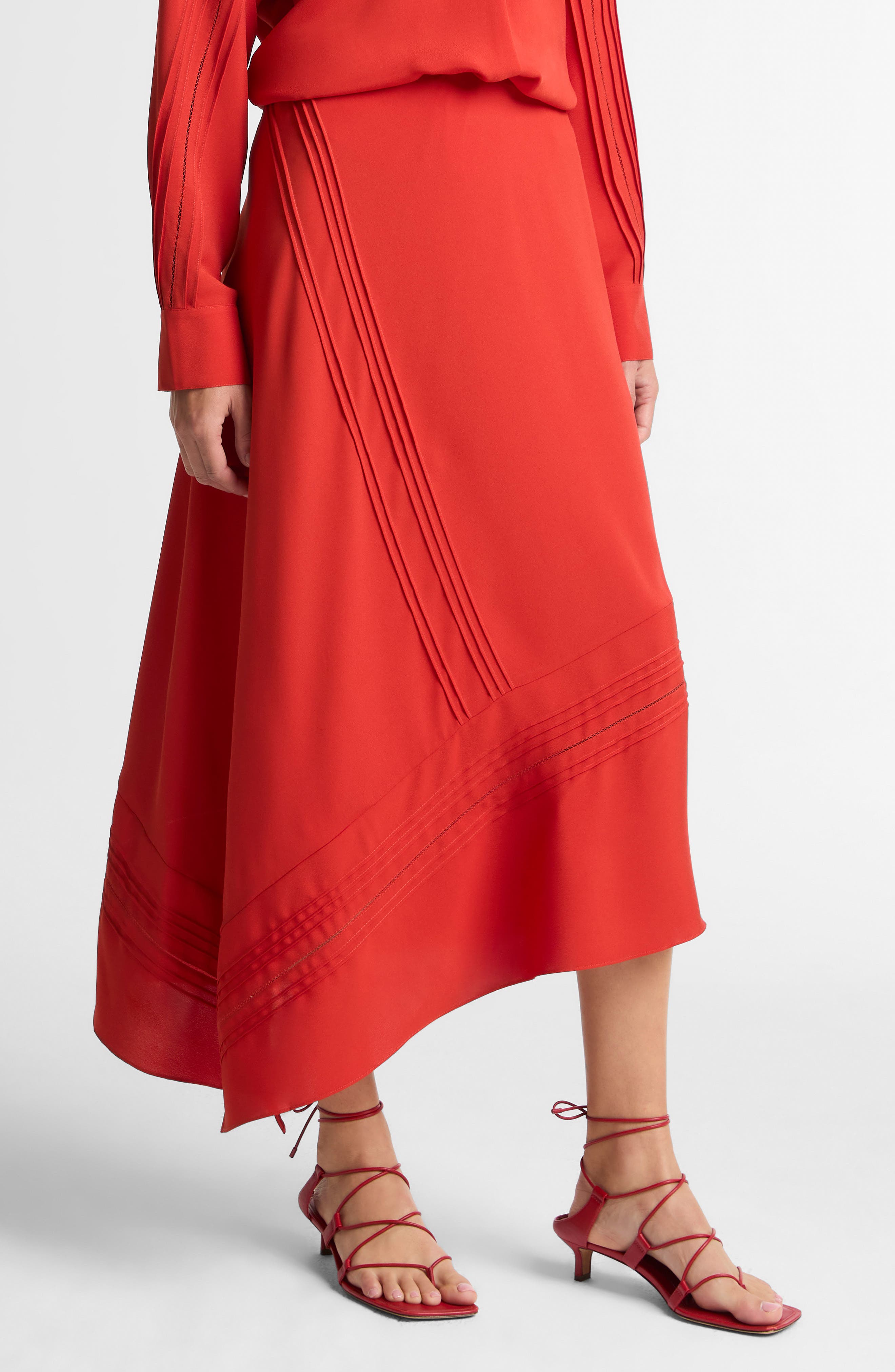 Vince Pintuck Asymmetric Maxi Slip Skirt | Nordstrom
