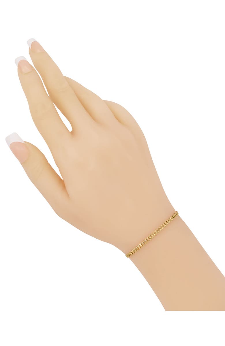 DEVATA 14K Yellow Gold 3mm Cuban Chain Bracelet - Size 7.5 | Nordstromrack