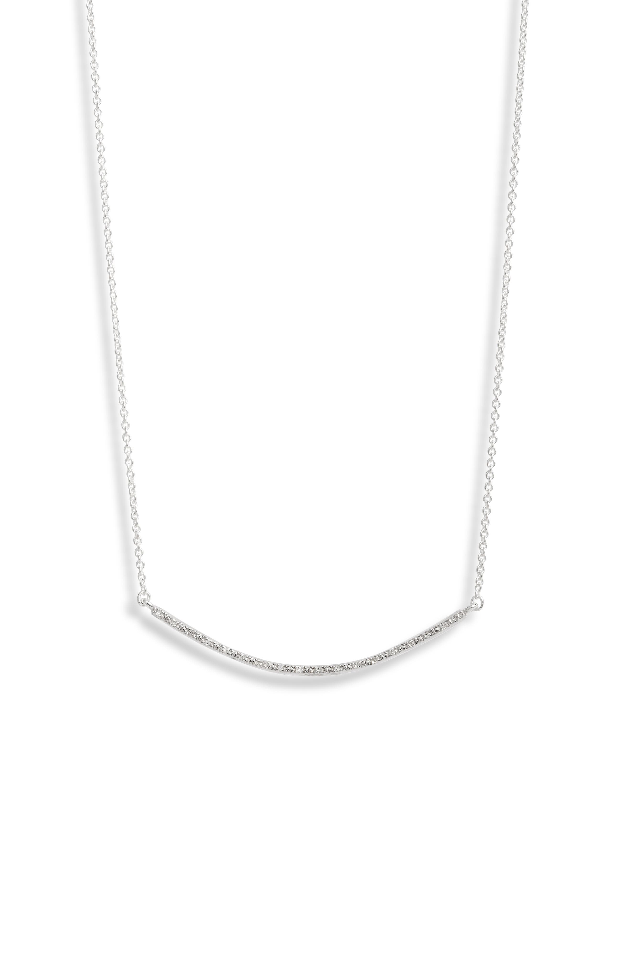 Monica Vinader Riva Smile Diamond Bar Necklace | Nordstromrack