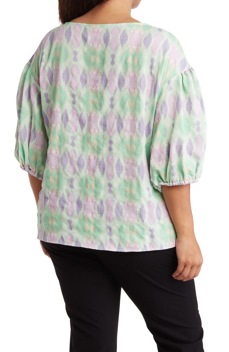 RUBY RD Geometric Textured Woven Top | Nordstromrack