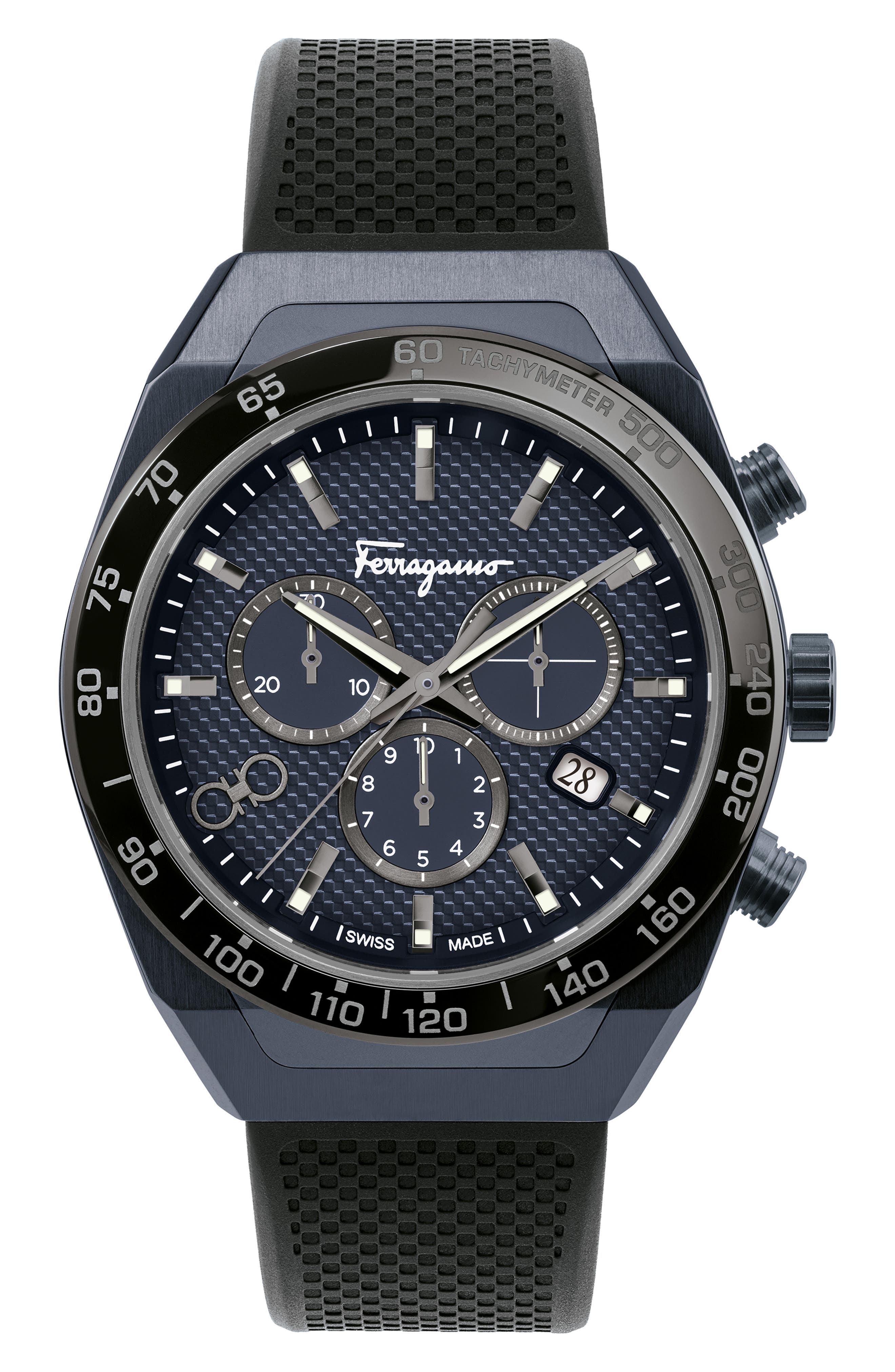 FERRAGAMO Salvatore Ferragamo SLX Chronograph Rubber Strap Watch, 43mm ...