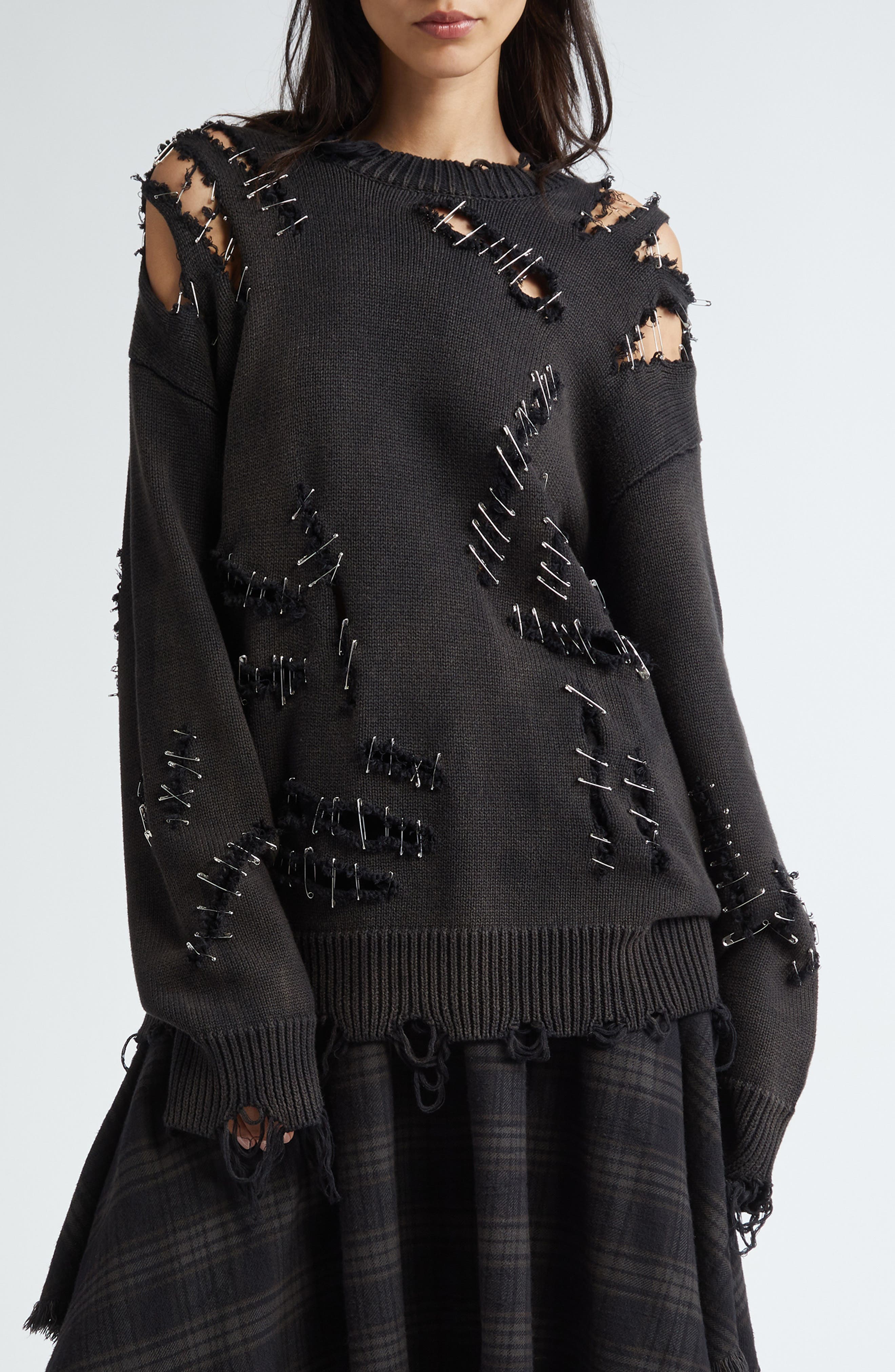 R13 Slashed Cotton Sweater | Nordstrom