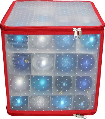 Northlight Transparent Zip Up Christmas Storage Box - 12.5" - Holds 64 ...
