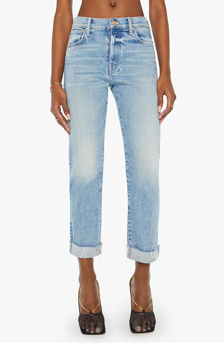 MOTHER The Scrapper High Waist Frayed Cuff Ankle Jeans | Nordstromrack