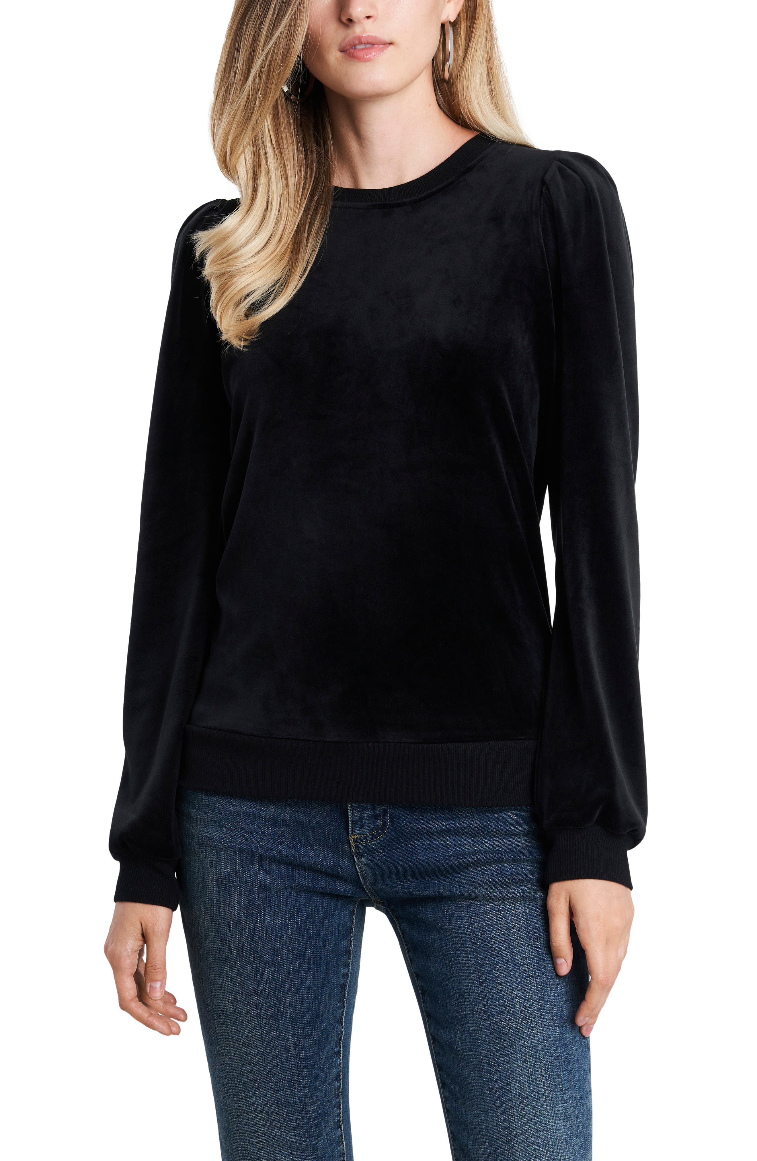 1.STATE Velour Puff Sleeve Top | Nordstromrack