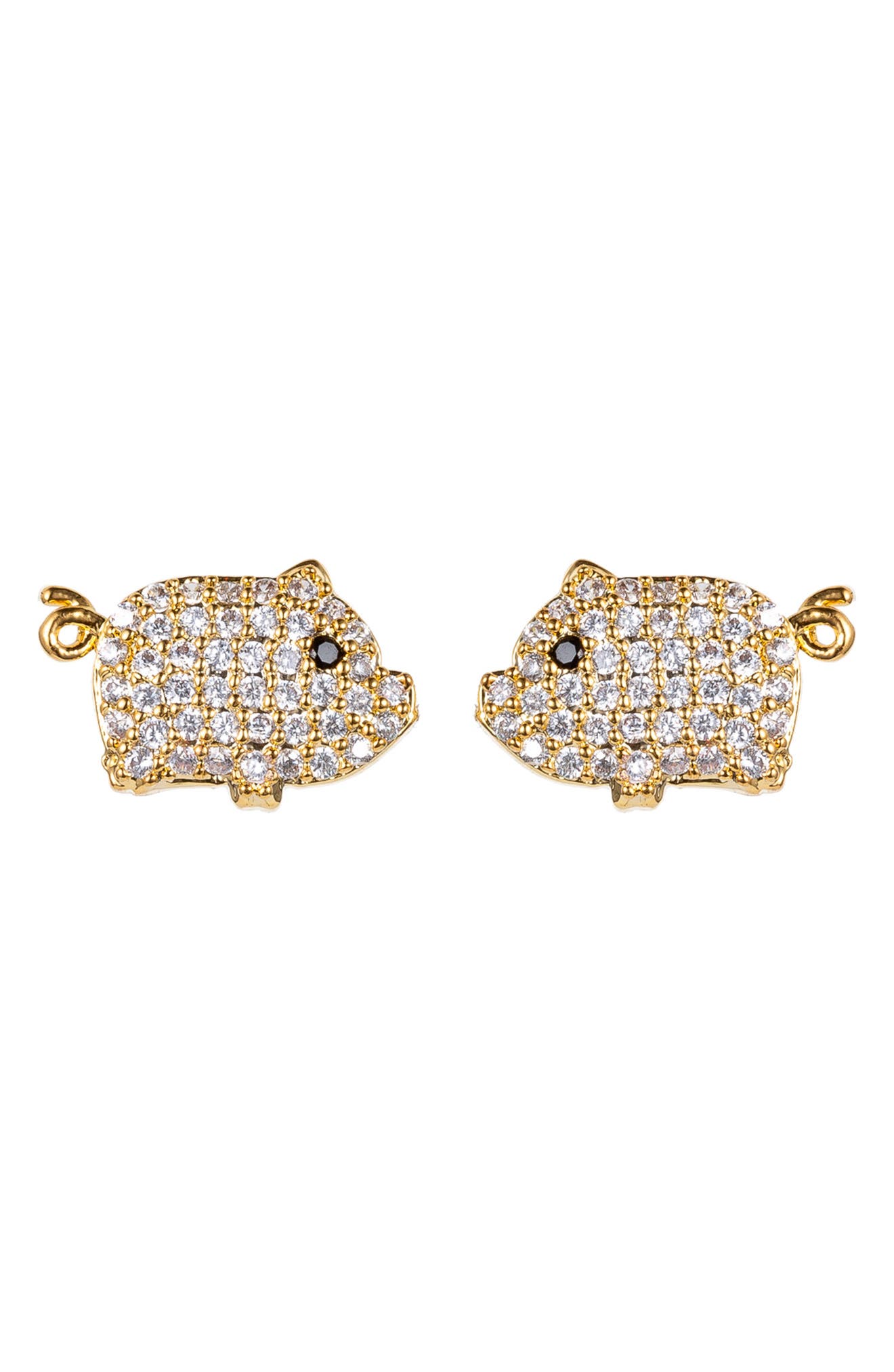 EYE CANDY LOS ANGELES Cubic Zirconia Double Pig Stud Earrings ...
