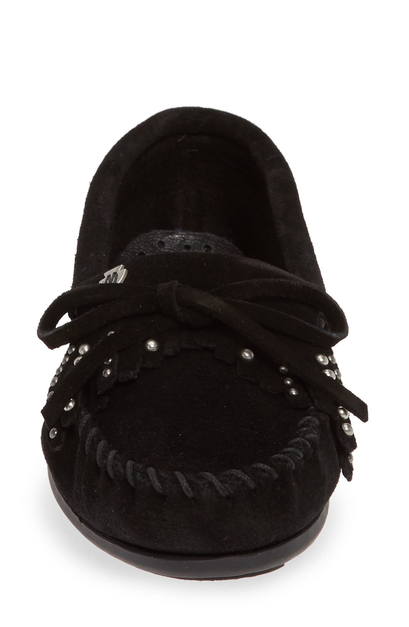 Minnetonka x Lottie Moss Kitty Studded Moccasin (Women) | Nordstrom
