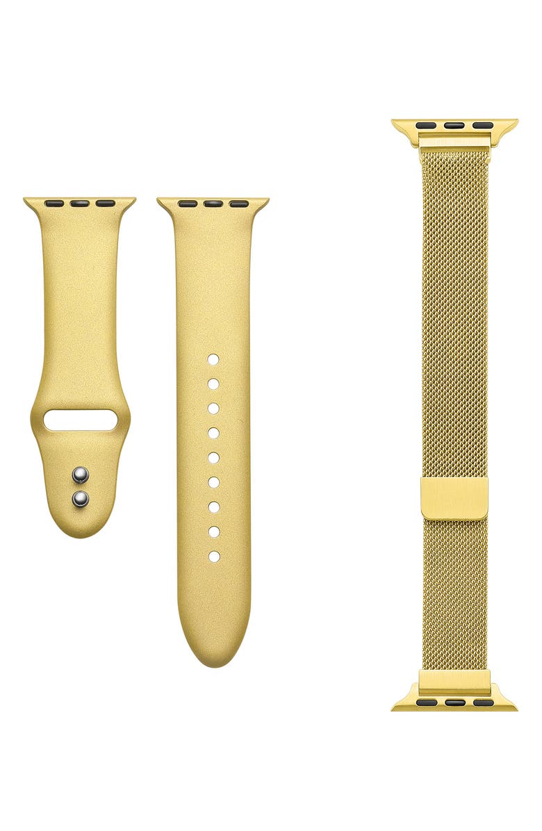 The Posh Tech Assorted 2-Pack Silicone & Stainless Steel Apple Watch ...