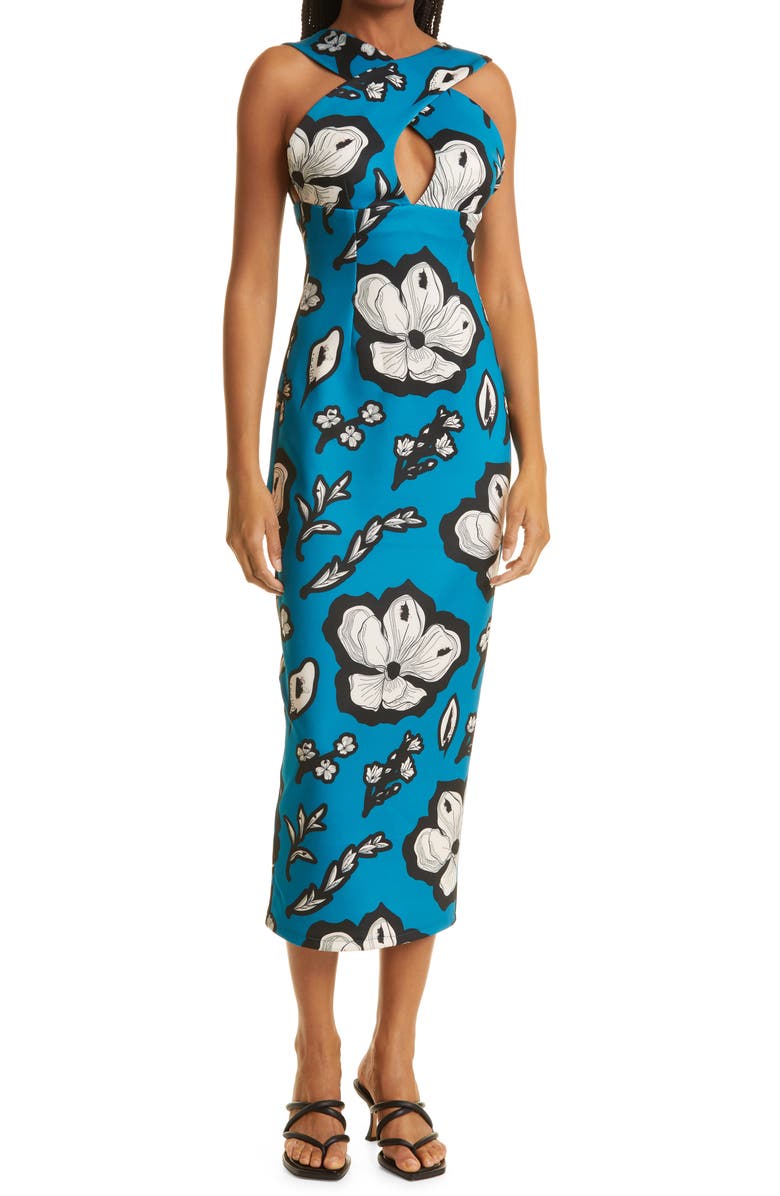 Kimberly Goldson Chrissi Floral Cutout Detail Bodycon Dress | Nordstromrack