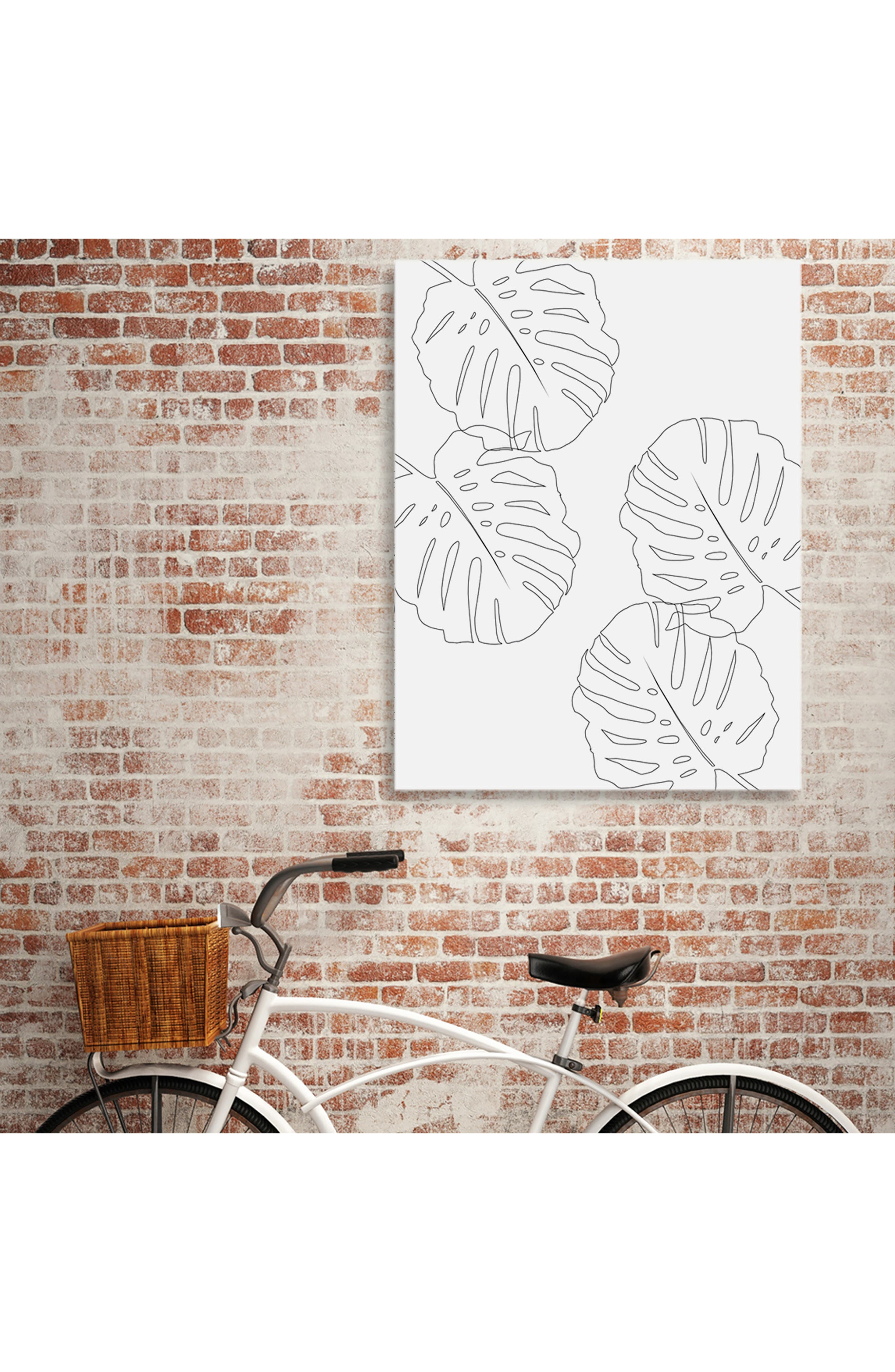CURIOOS Monstera Leaves Finesse Line Art Canvas Print | Nordstromrack