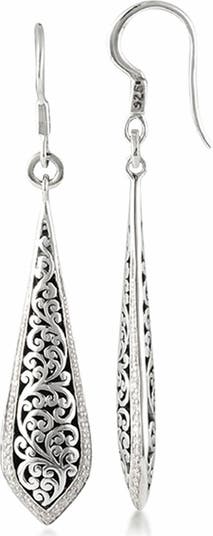 Lois Hill Diamond Outline Elongated Marquise Drop Earrings - 0.33 ctw ...
