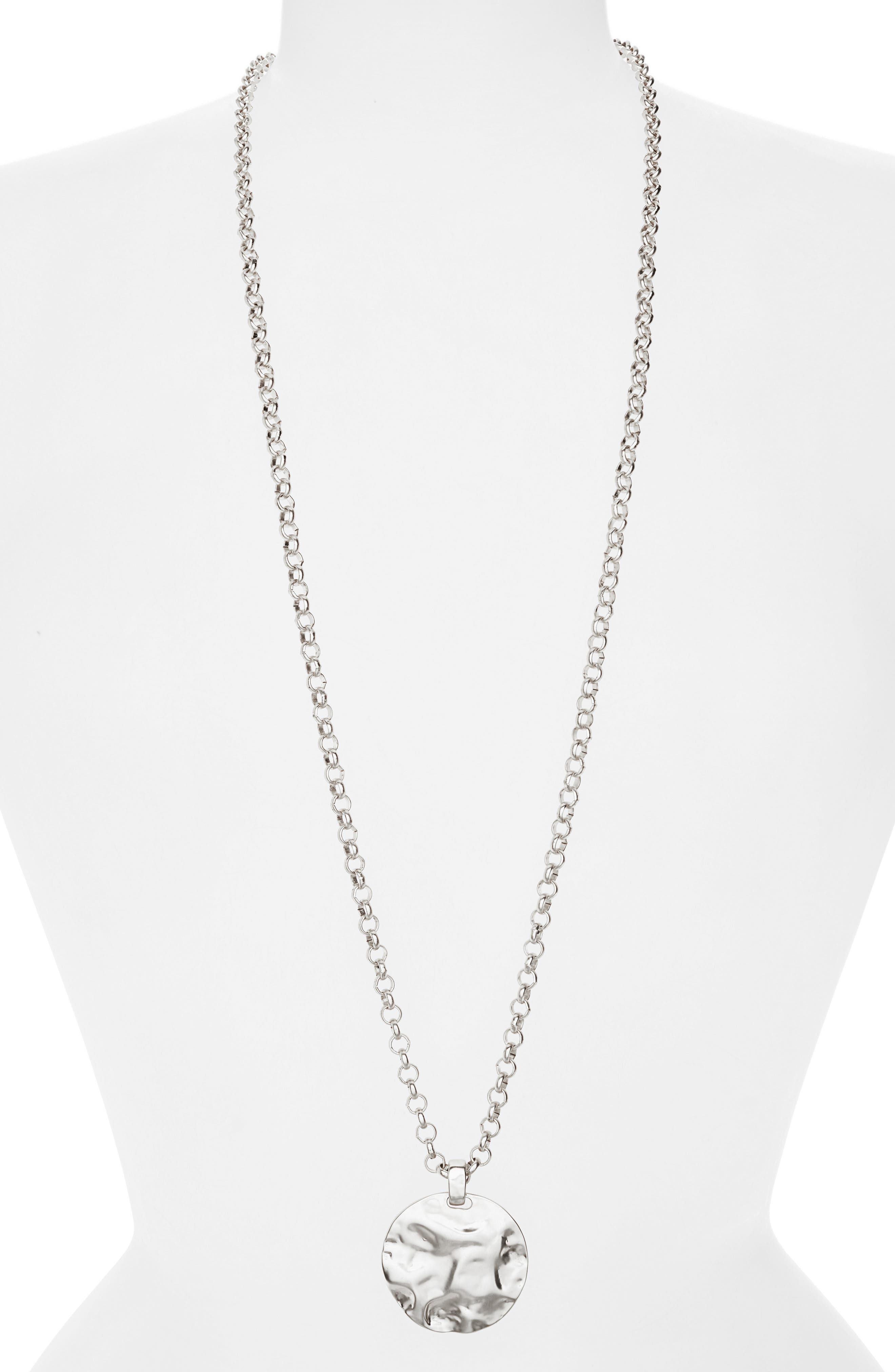 Karine Sultan Long Dollop Disc Pendant Necklace | Nordstrom