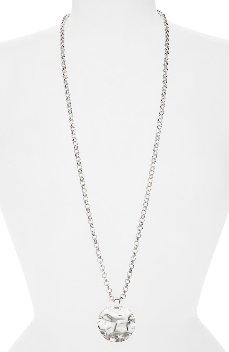 Karine Sultan Long Dollop Disc Pendant Necklace | Nordstrom