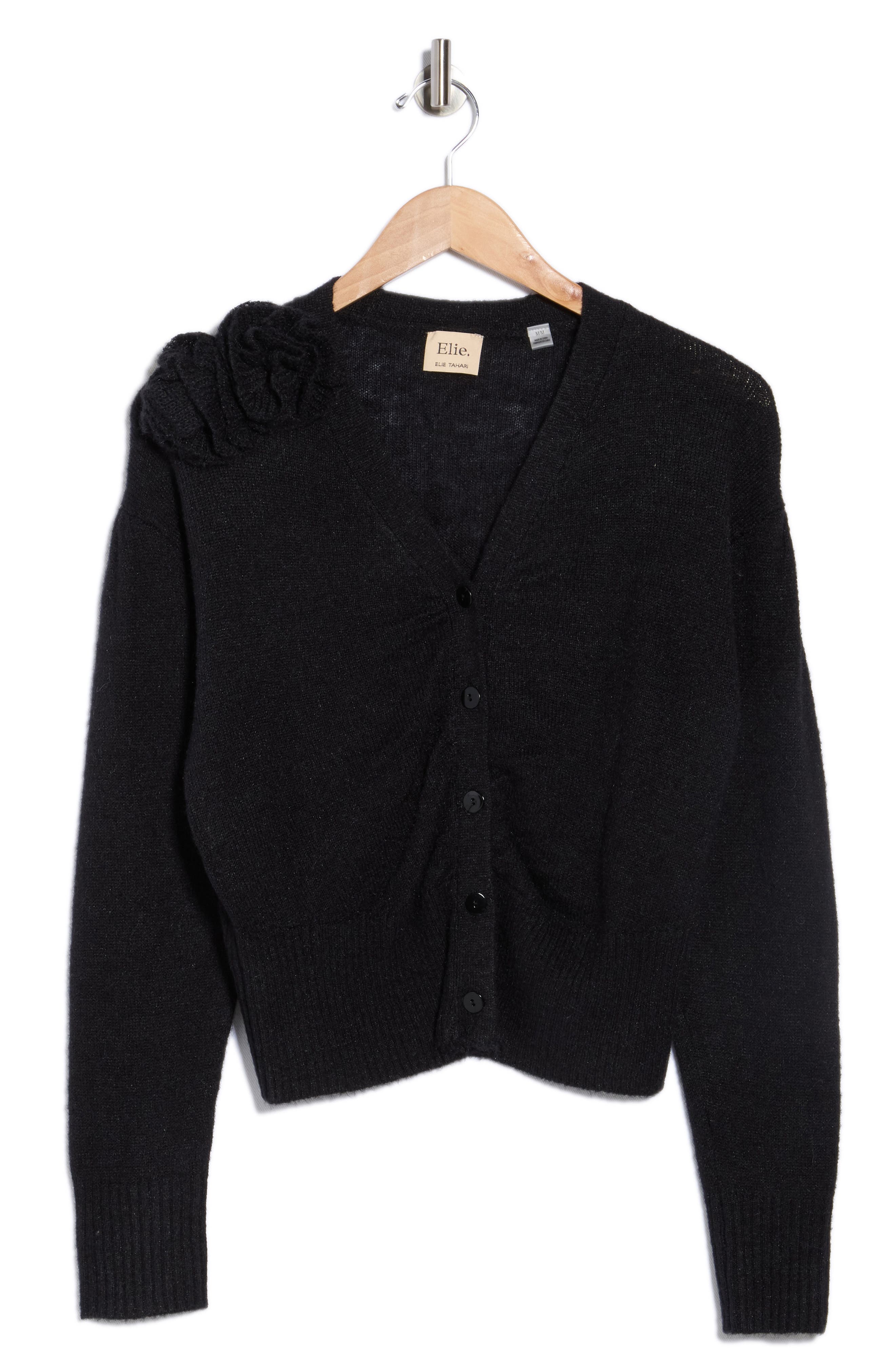 ELIE ELIE TAHARI Metallic Rosette Cardigan | Nordstromrack