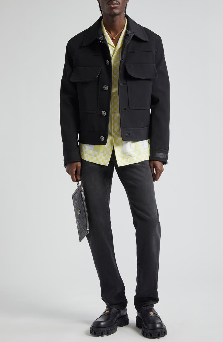 Versace Logo Embroidered Slim Fit Jeans | Nordstromrack