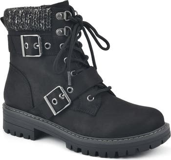 CLIFFS BY WHITE MOUNTAIN Marlee Buckled Lace-Up Boot - Wide Width ...