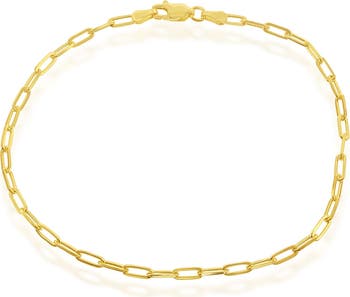 SIMONA 14K Yellow Gold Plated Sterling Silver 2.8mm Paper Clip Chain ...