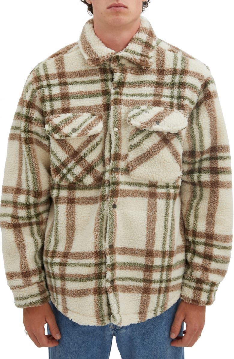 Point Zero Plaid High Pile Fleece Overshirt | Nordstromrack