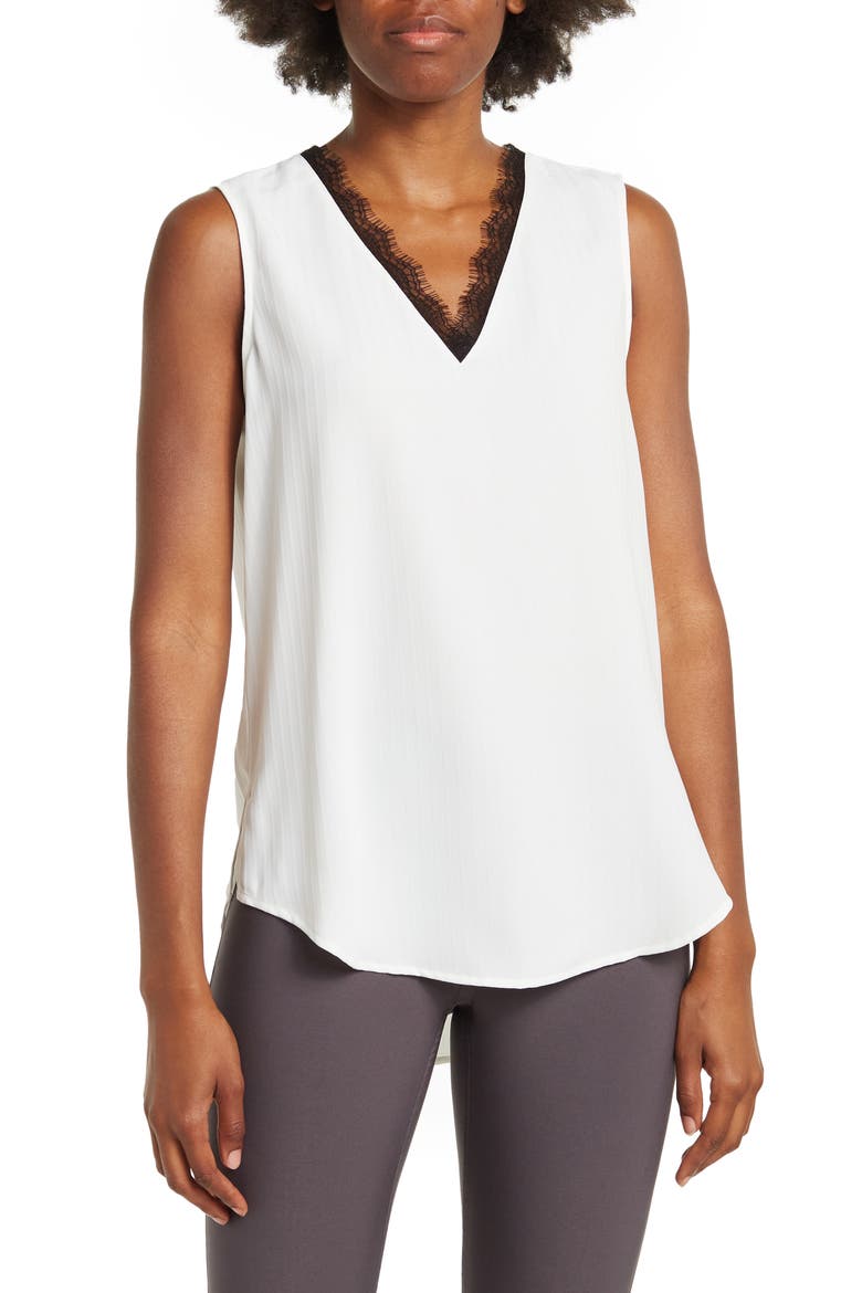 Lace-Trim Shadow Stripe Blouse (Women) | Nordstromrack