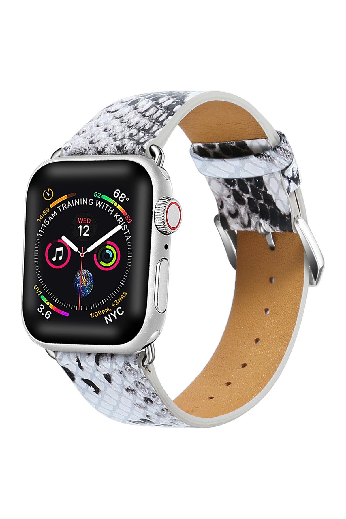 The Posh Tech White/Grey Posh Tech Snakeskin Embossed Leather 38mm ...