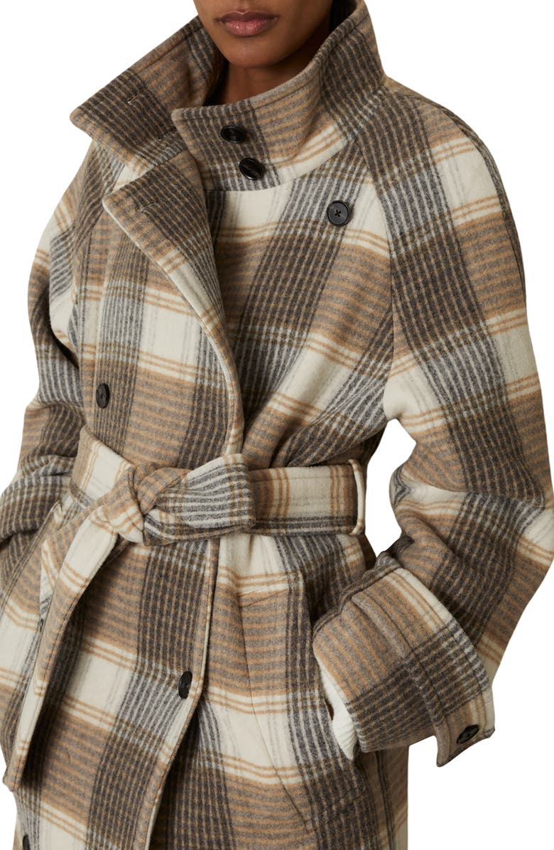 Reiss Piper Plaid Wool Blend Coat | Nordstromrack