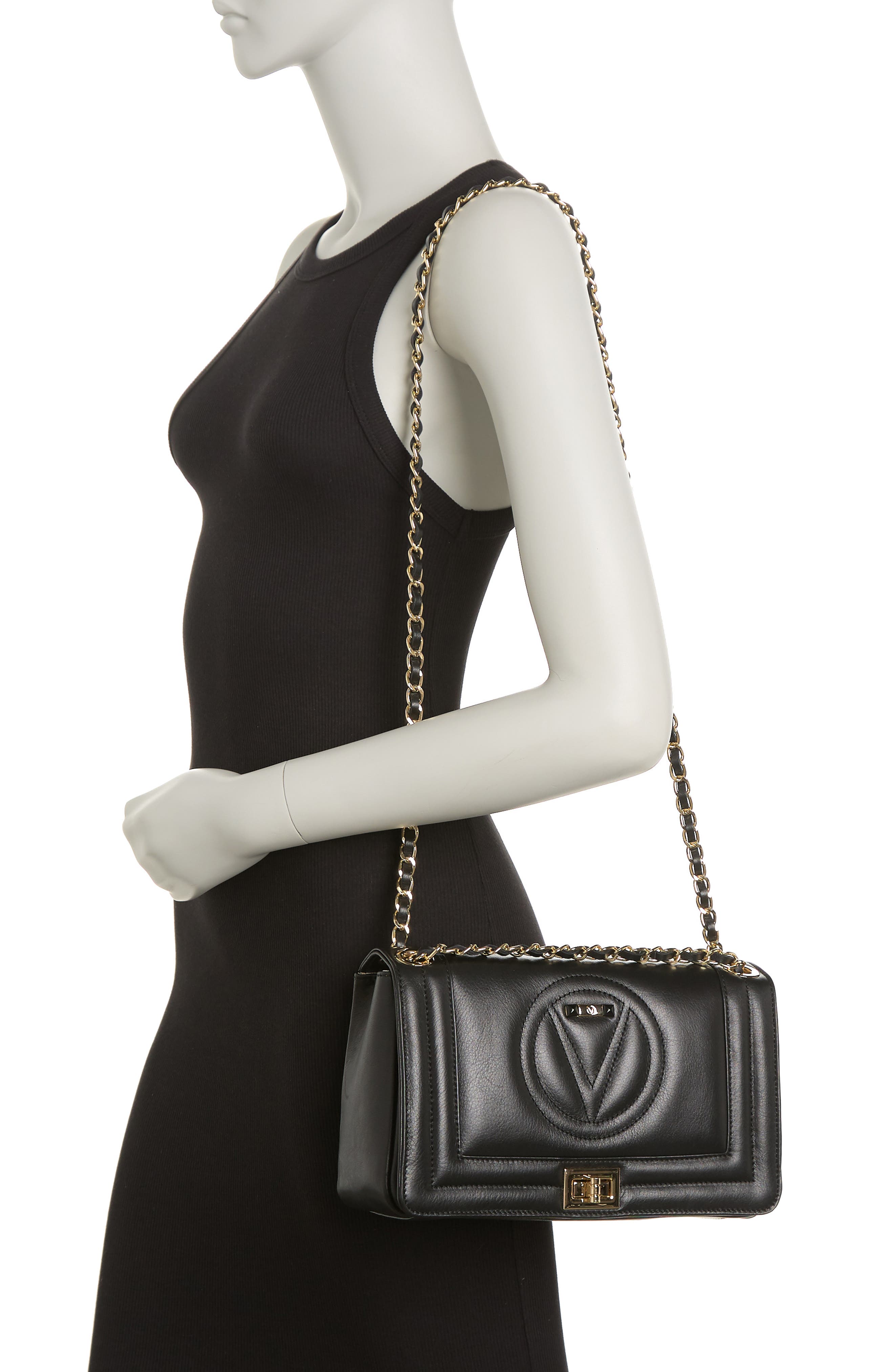 VALENTINO BY MARIO VALENTINO Alice Quilted Logo Chain Shoulder Bag ...