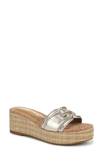 Sam Edelman Pauleena Platform Wedge Slide Sandal In Beige | ModeSens