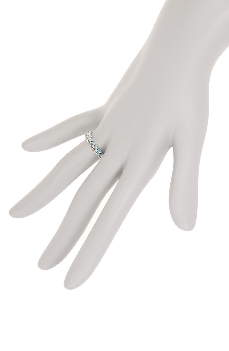 Argento Vivo Sterling Silver Set of 2 Bead & Evil Eye Ring | Nordstromrack