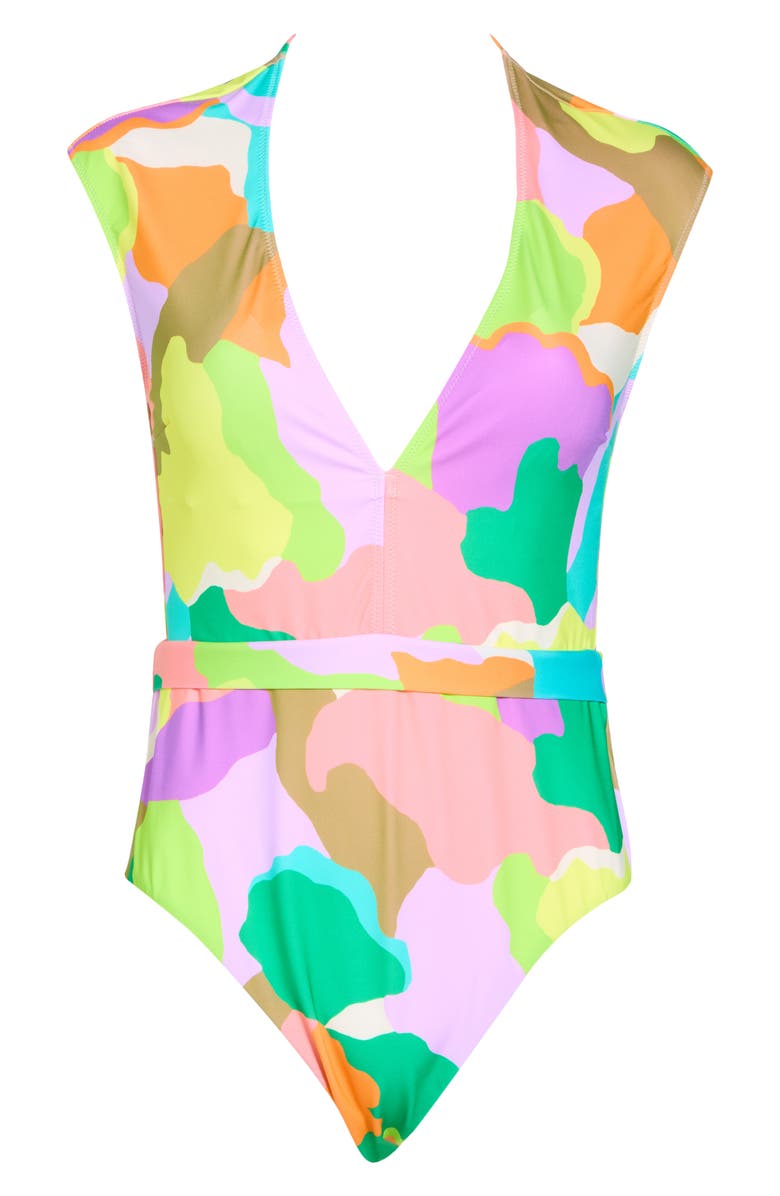 Sanctuary Cap Sleeve Plunging Mio One-Piece Swimsuit | Nordstromrack
