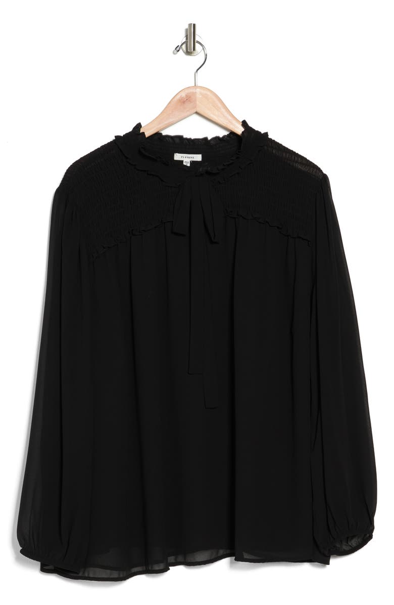 Pleione Ruffle Tie Neck Blouse | Nordstromrack