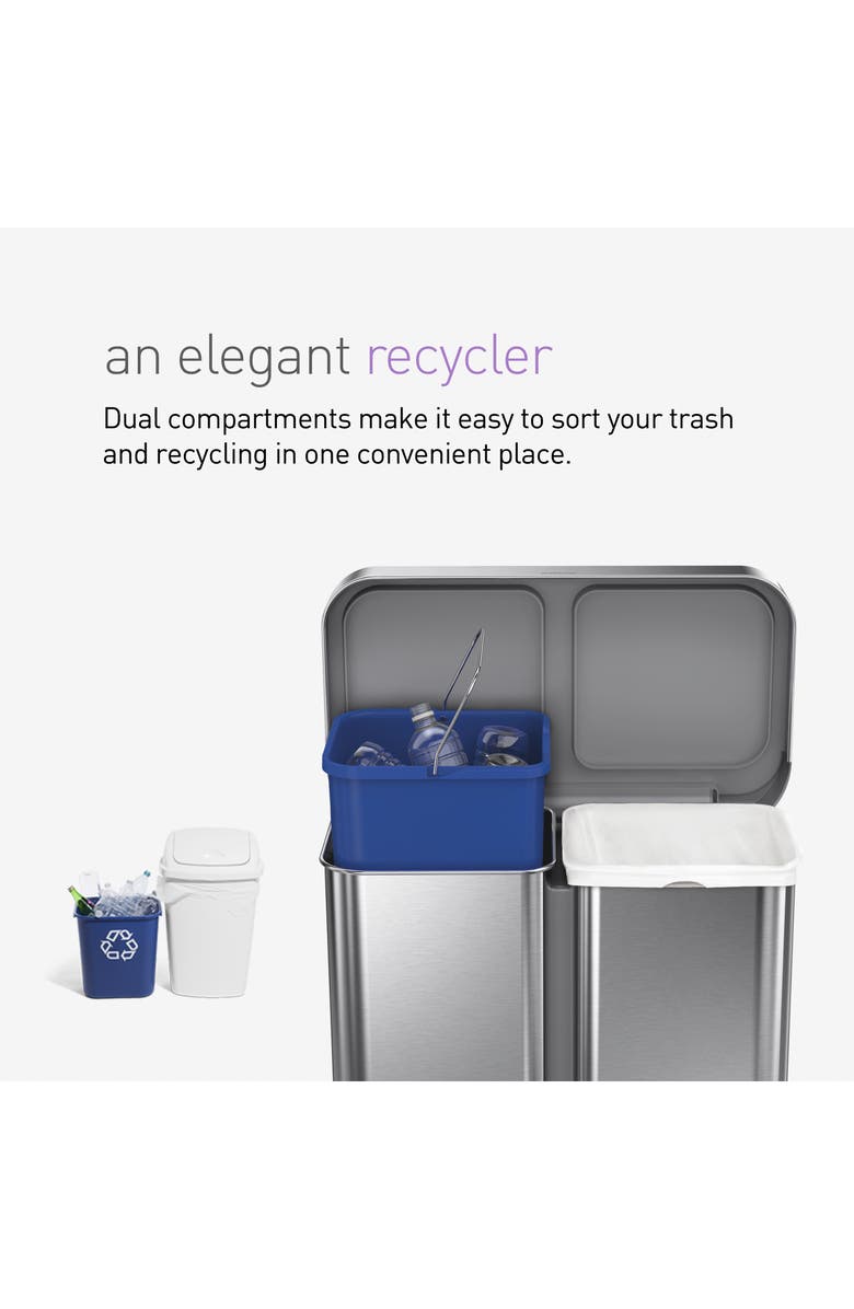 simplehuman 58L Dual Compartment Rectangular Sensor Can | Nordstrom