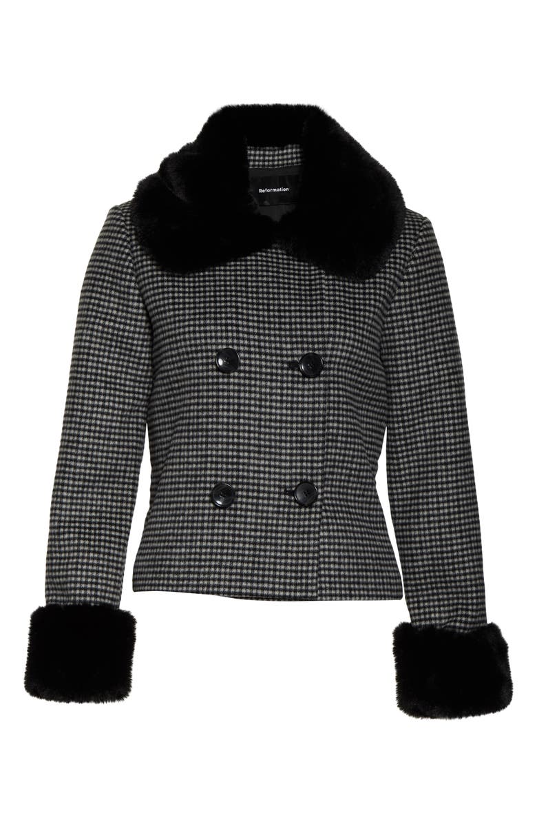 Reformation Templeton Faux Fur Trim Coat | Nordstrom