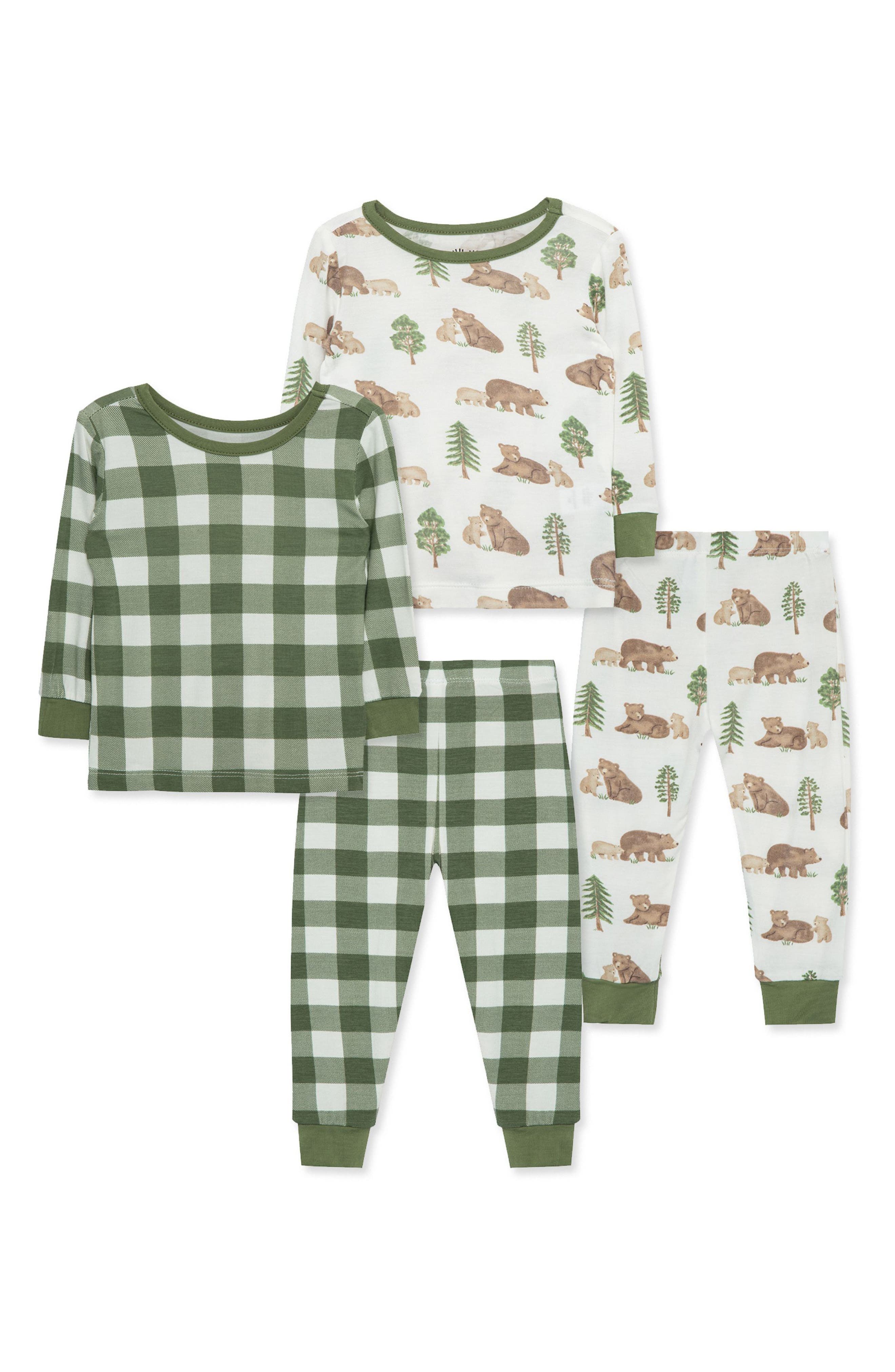 Little Me Assorted 2-Pack Bear Check Two-Piece Pajamas | Nordstromrack