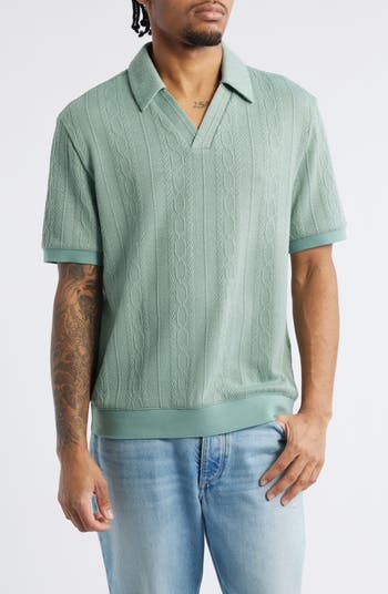 Native Youth Sancho Texture Johnny Collar Polo | Nordstrom