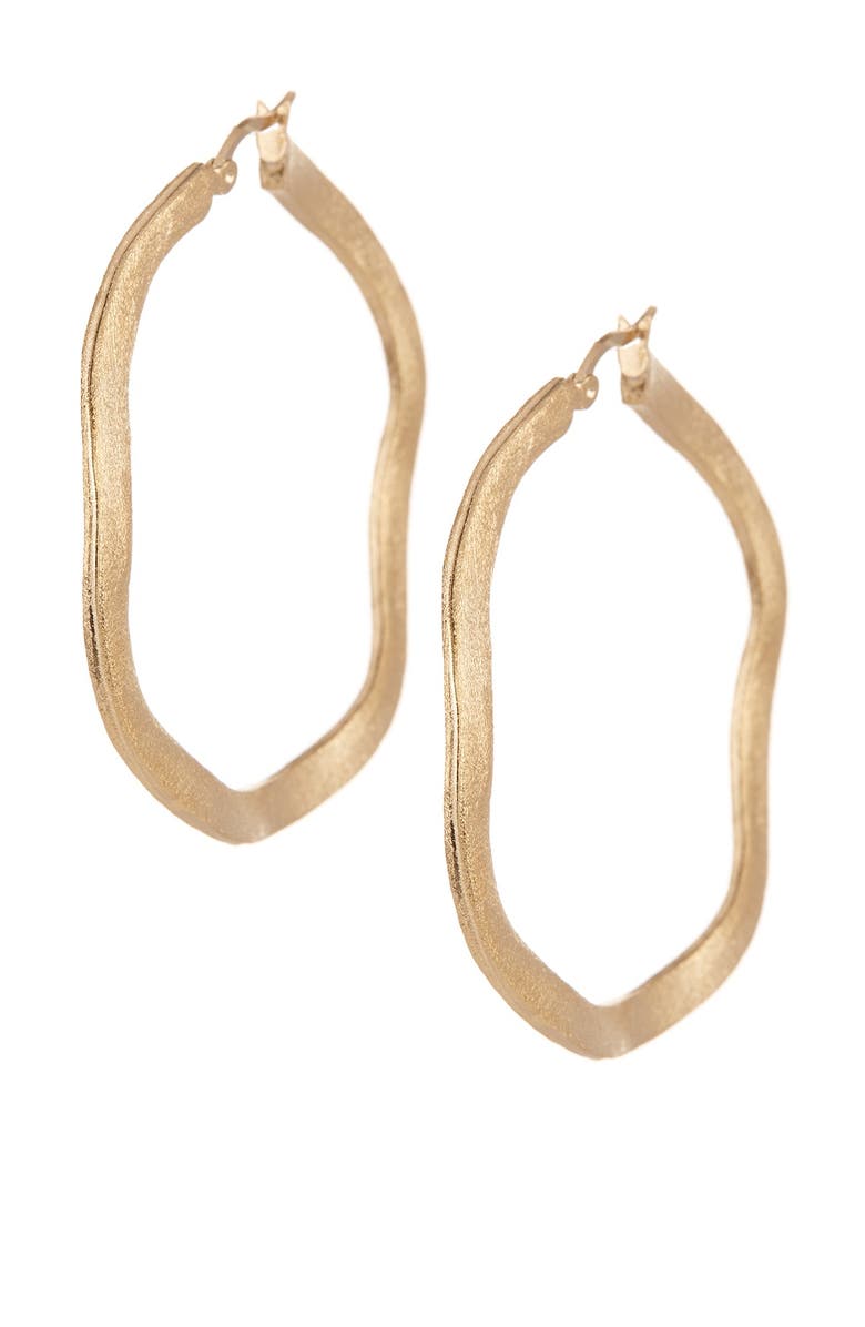 RIVKA FRIEDMAN 18K Gold Satin Wave 50mm Hoop Earrings | Nordstromrack