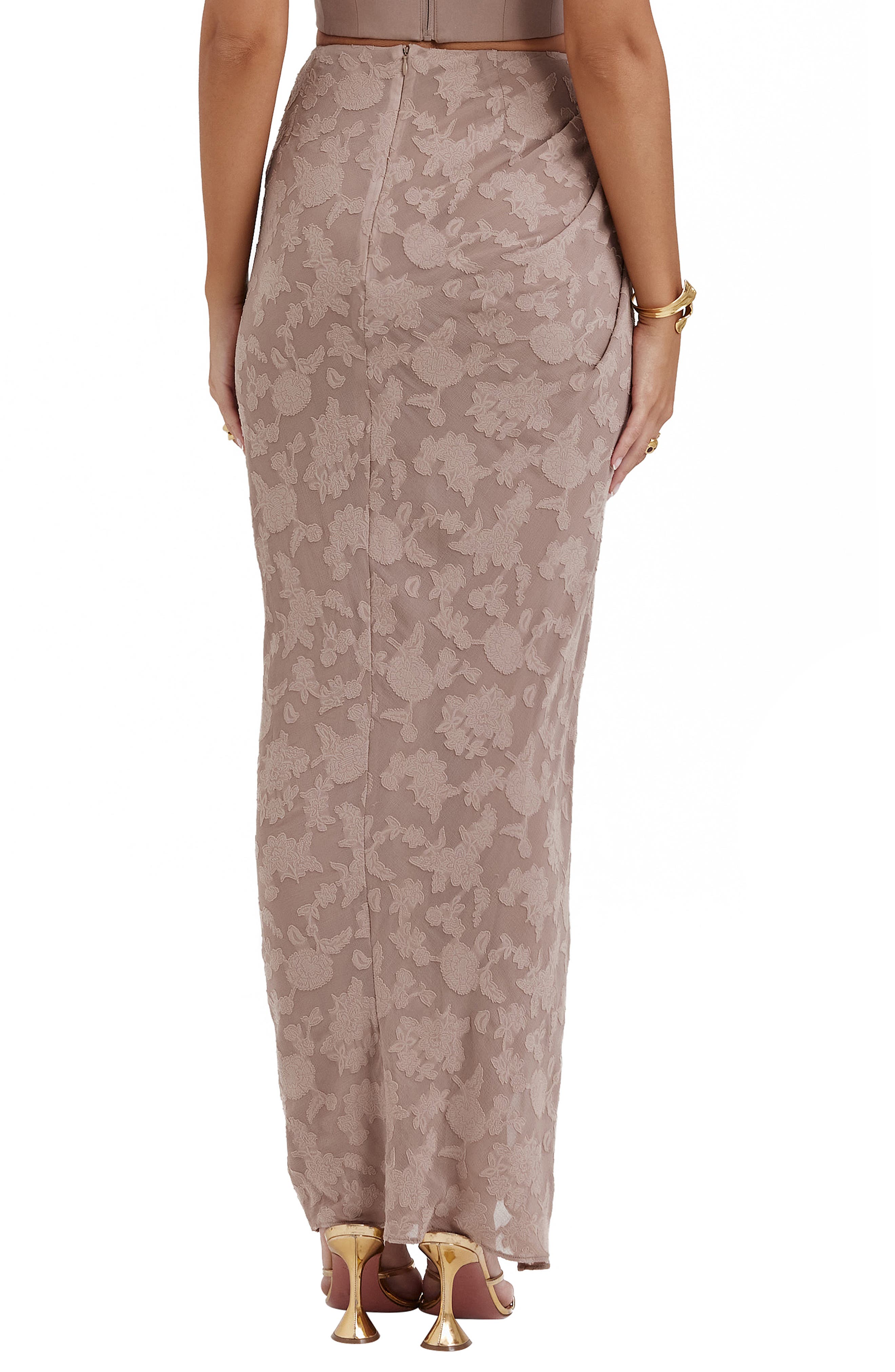 HOUSE OF CB Vesper Gathered Side Slit Skirt | Nordstrom