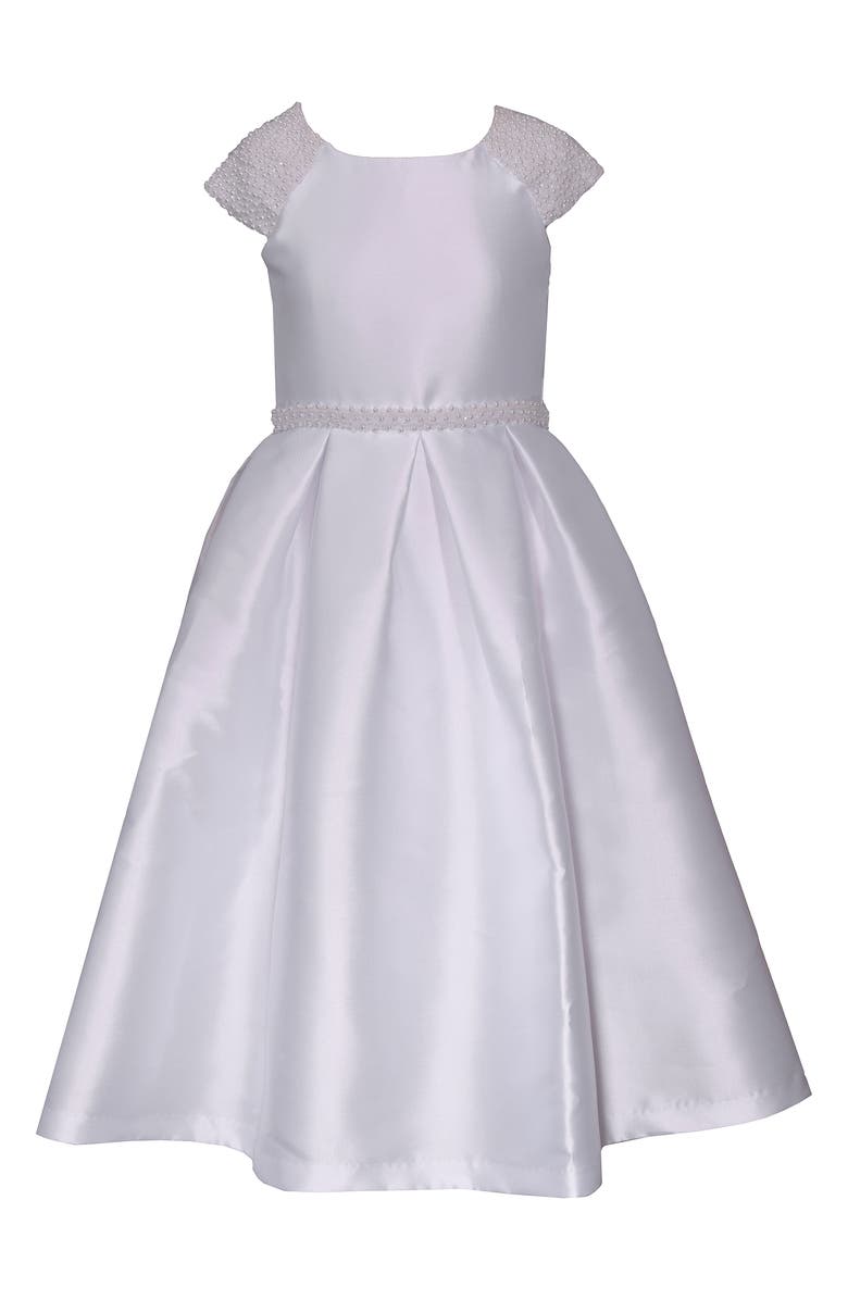 Iris & Ivy Kids' Imitation Pearl Cap Sleeve First Communion Dress ...