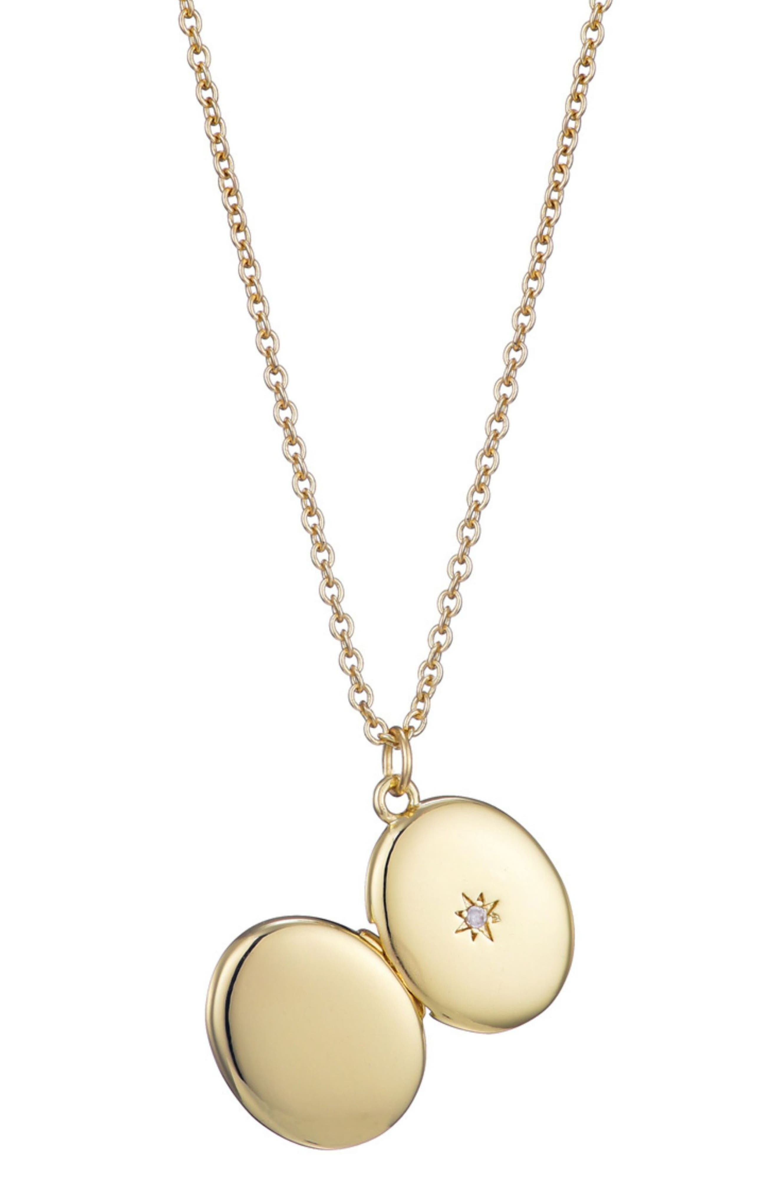Cubic Zirconia Oval Locket Pendant Necklace (Women) | Nordstromrack
