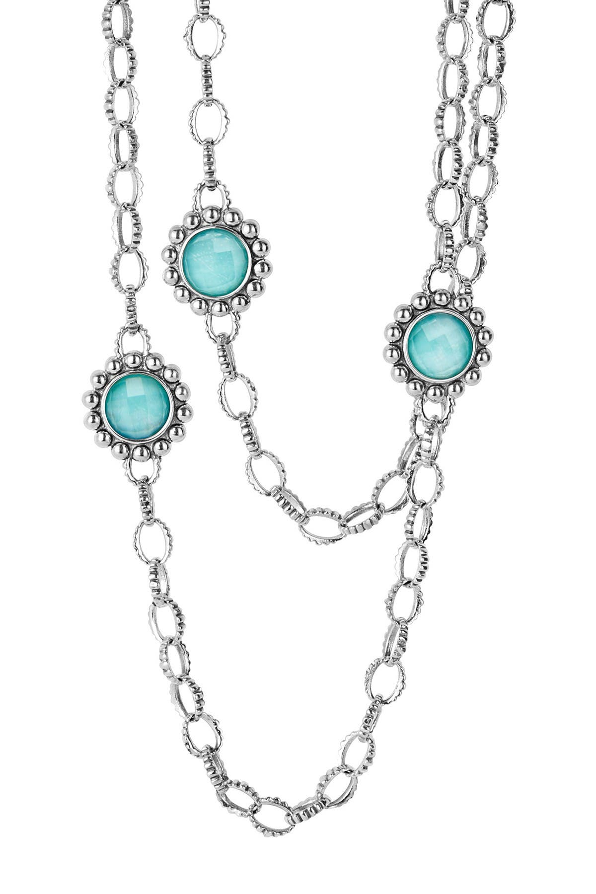 LAGOS Maya Sterling Silver Turquoise Station Necklace | Nordstromrack