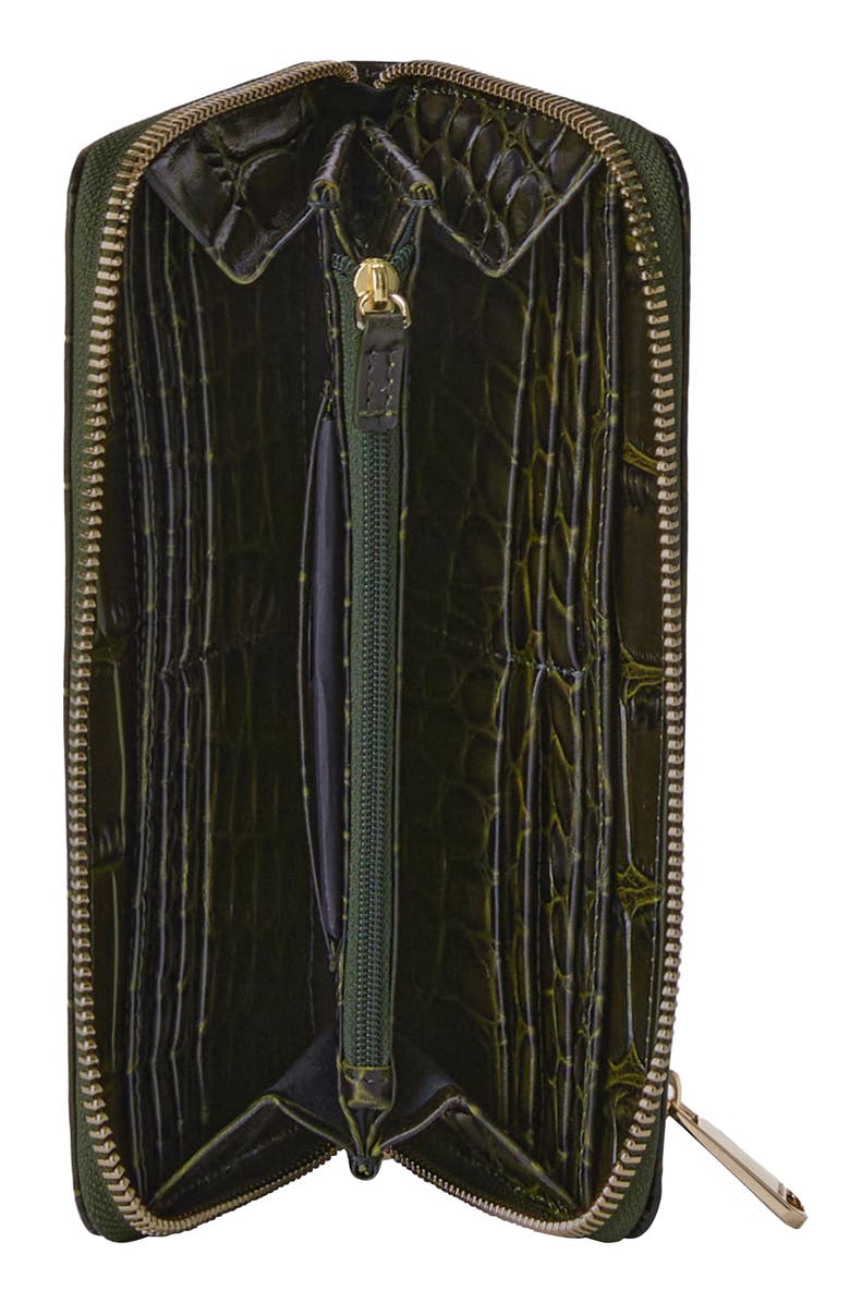 Brahmin Suri Croc Embossed Leather Zip Wallet | Nordstrom